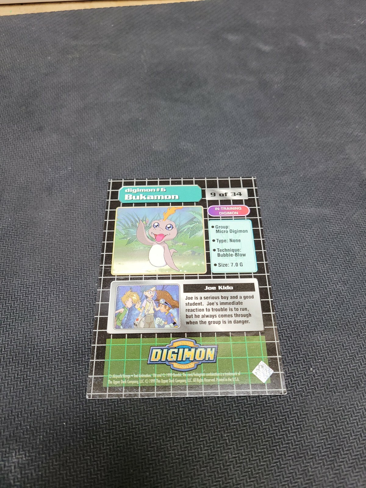 1999 Upper Deck Digimon Trading Card Exclusive Holo #6 Joe And Bukamon ...