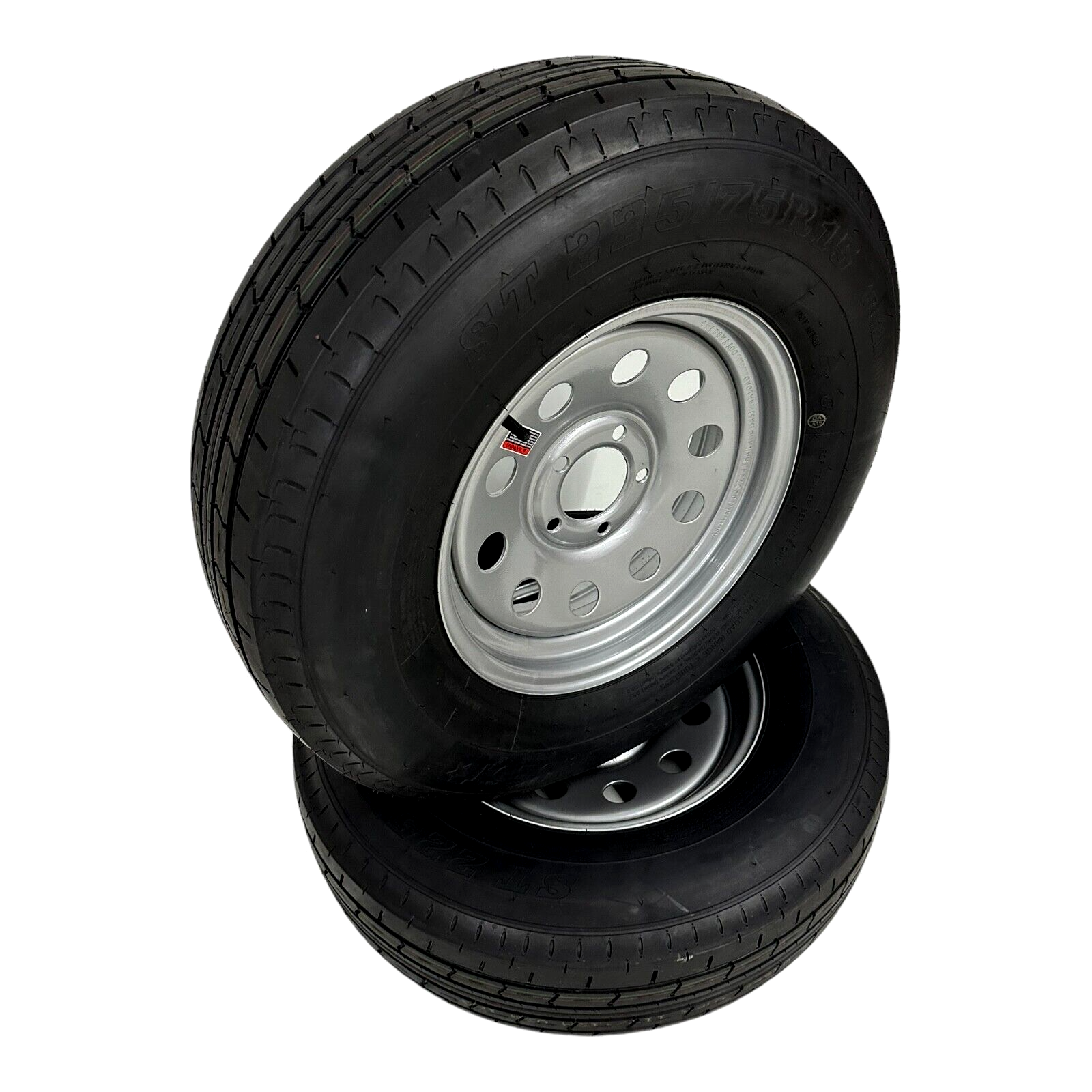 2-PK Trailer Tire On Rim ST225/75R15 Radial LRE 5 Lug 5x4.5" Modular ...