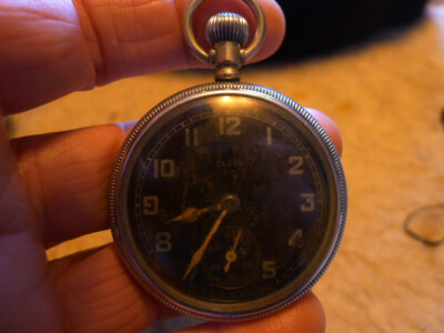 ELGIN WW2 Military Black Luminous Dialed Pocket Watch. No 299570 XX ...