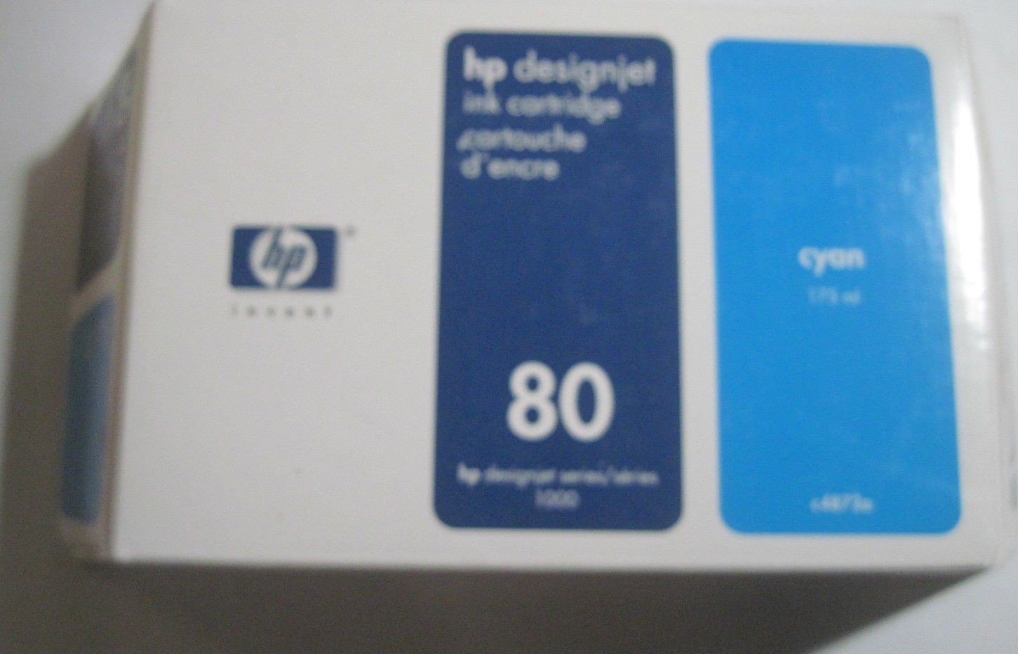 NEW SEAL! GENUINE HP 80 Cyan Ink Cartridge 175ml C4872A 1000 1050 1055 ...