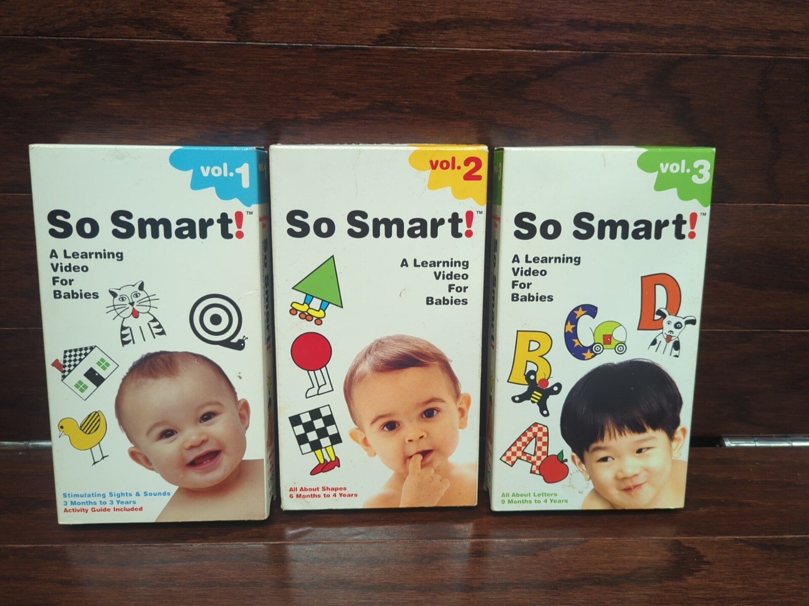 So Smart! Learning Video For Babies 9 Months - 4 Yrs Vtg VHS Vol 1-3 ...