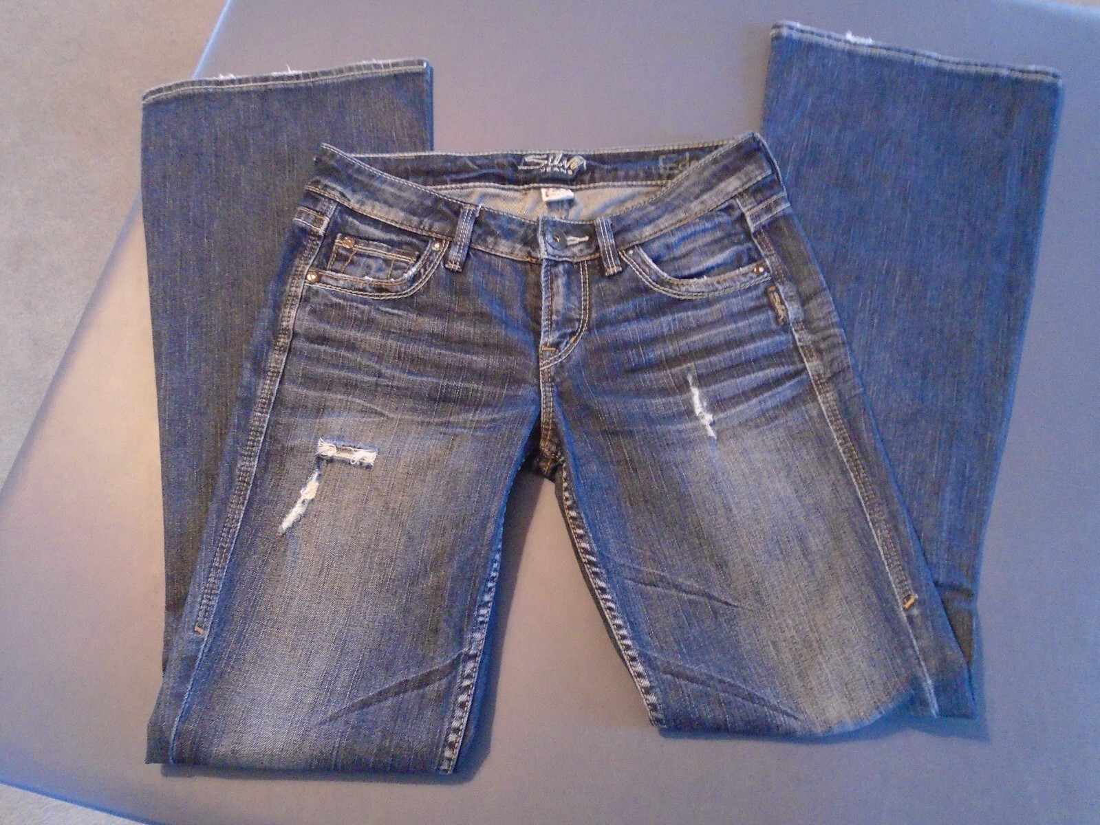 Silver Women's Eden 8" Low Rise Dark Wash Boot cut Je… - Gem