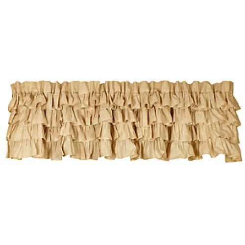 New French Country Shabby Chic Flax TAN TRIPLE RUFFLED Curtain Window ...
