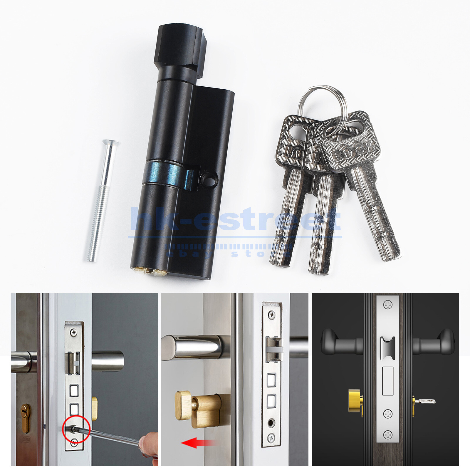 70mm Sliding Security Screen Home Door Lock Cylinder Thumb Turn ...