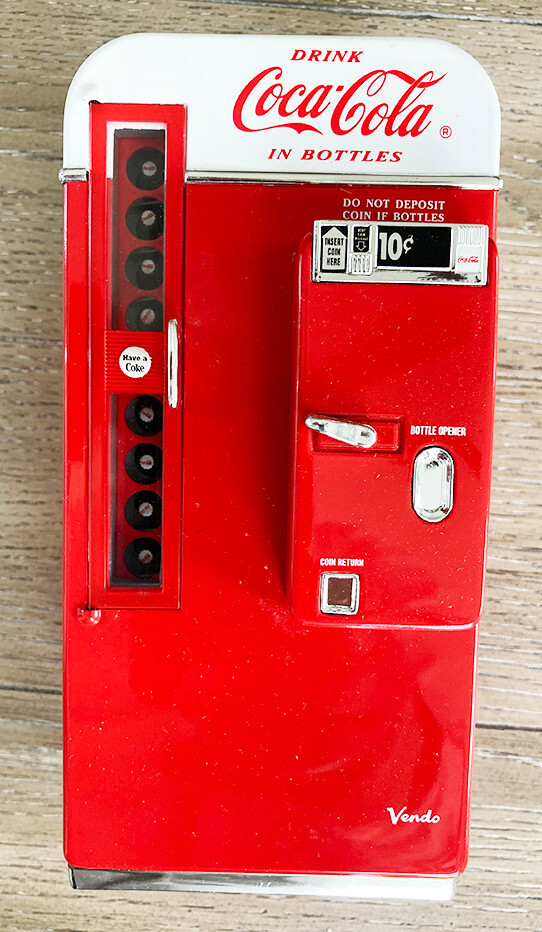 NEW Coca-Cola 1950's Die Cast Metal Vending Machine Musical Bank from ...