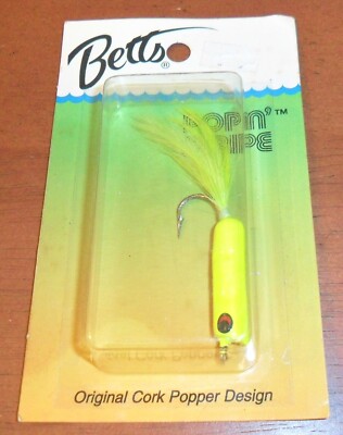 Vintage BETTS POP N' STRIPE Fishing Lure, Original Cork Popper Design ...