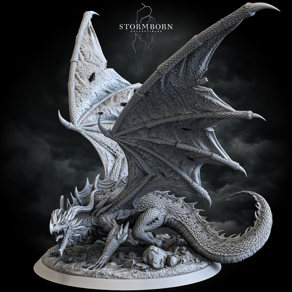 Ancient Red Dragon Epic Fantasy TTRPG Boss Mini Resin 3D Printed DnD ...