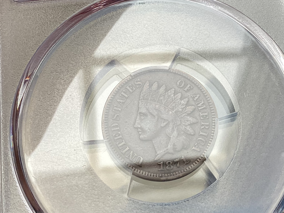 1871 Shallow N Indian Cent VF25 PCGS VERY RARE VARIETY (Variety not on ...