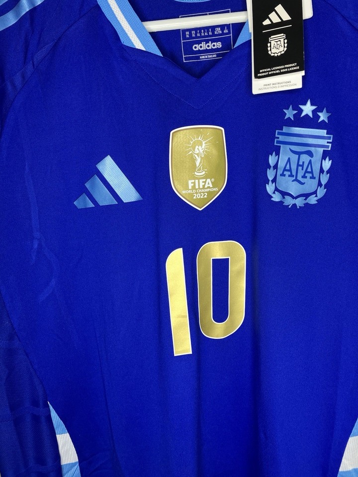 Lionel Leo Messi Argentina Adidas Authentic 2024 Away Jersey Men Size ...