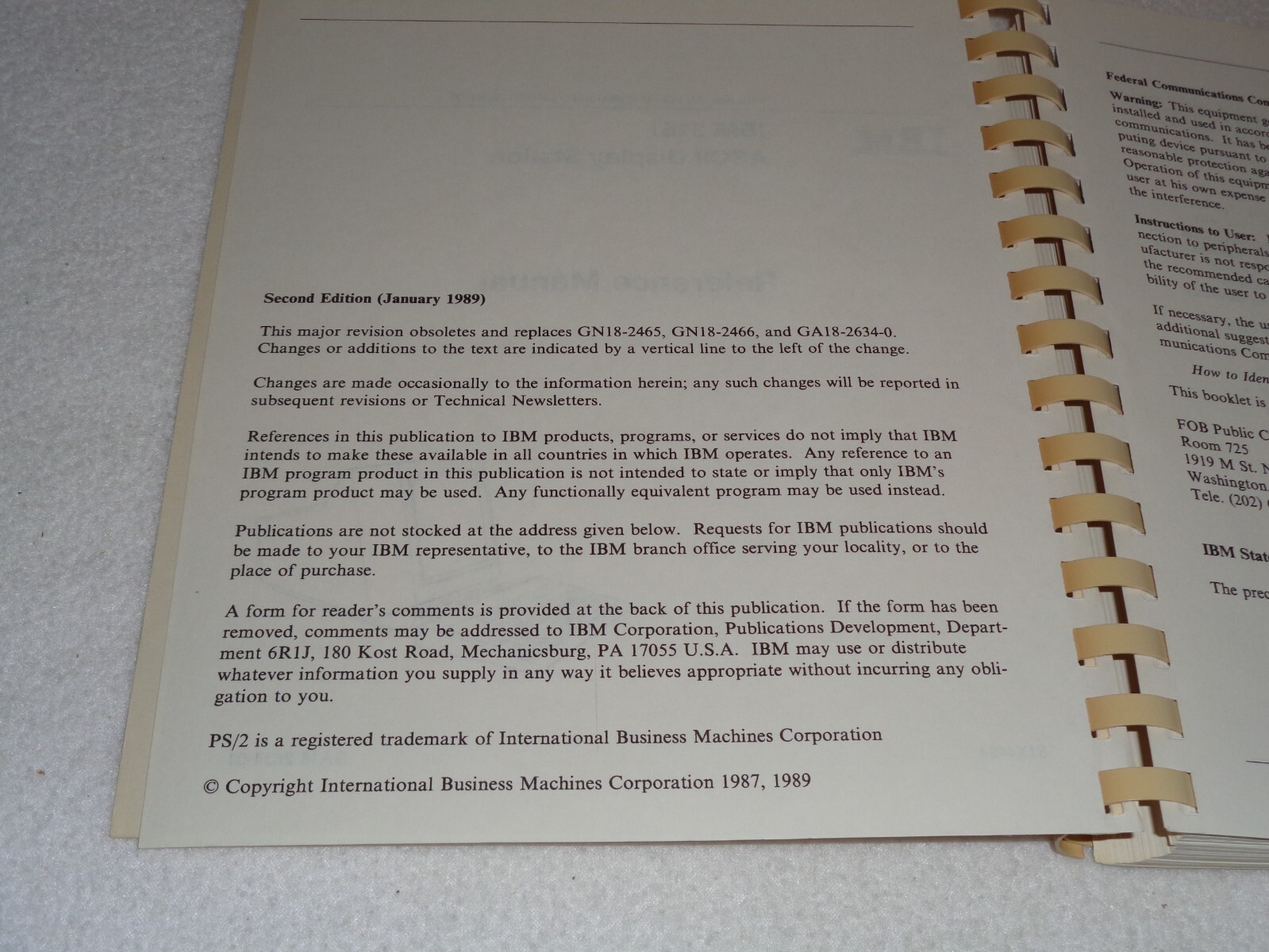 IBM 3151 ASCII Display Station 2nd Edition 1989 Rare Original Reference ...