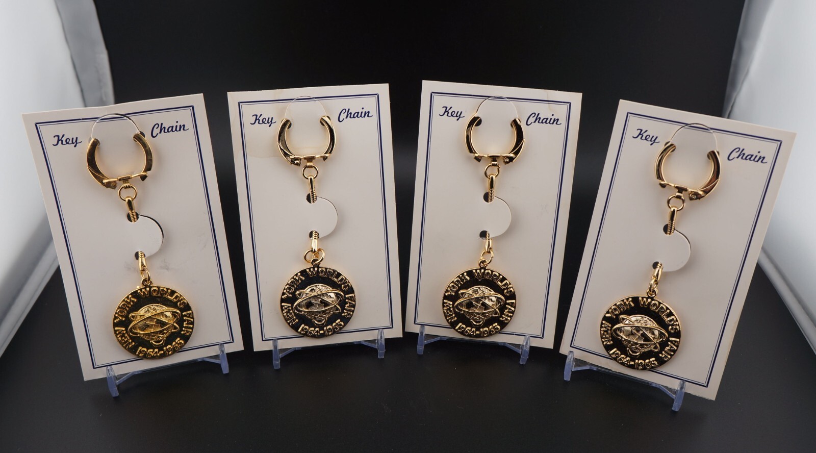 Vintage 1964 1965 New York Worlds Fair Unisphere Keychain Metal x 4 Old ...