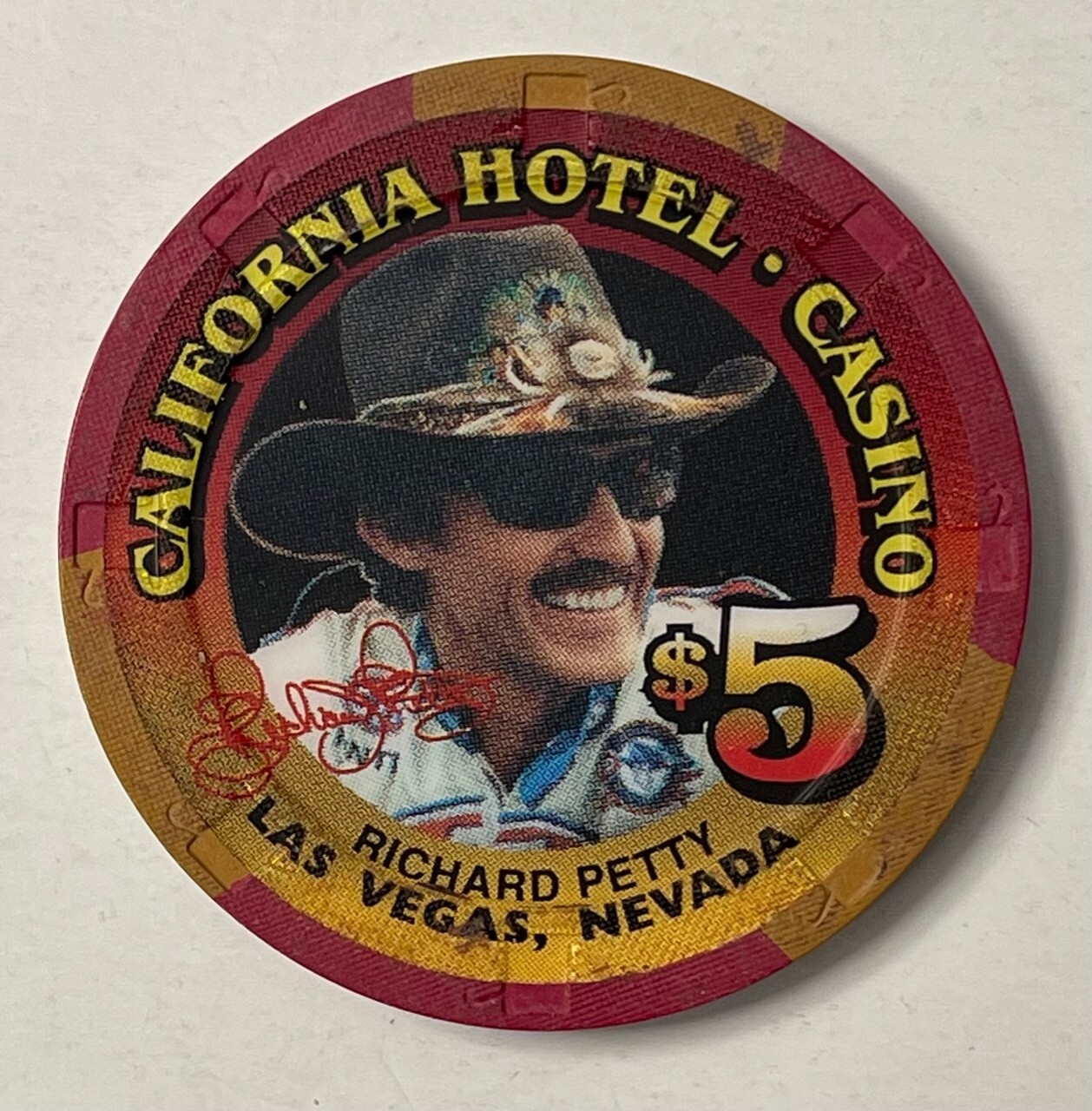 California $5 Hotel Casino Chip Richard Petty Nascar 1999 Las Vegas ...