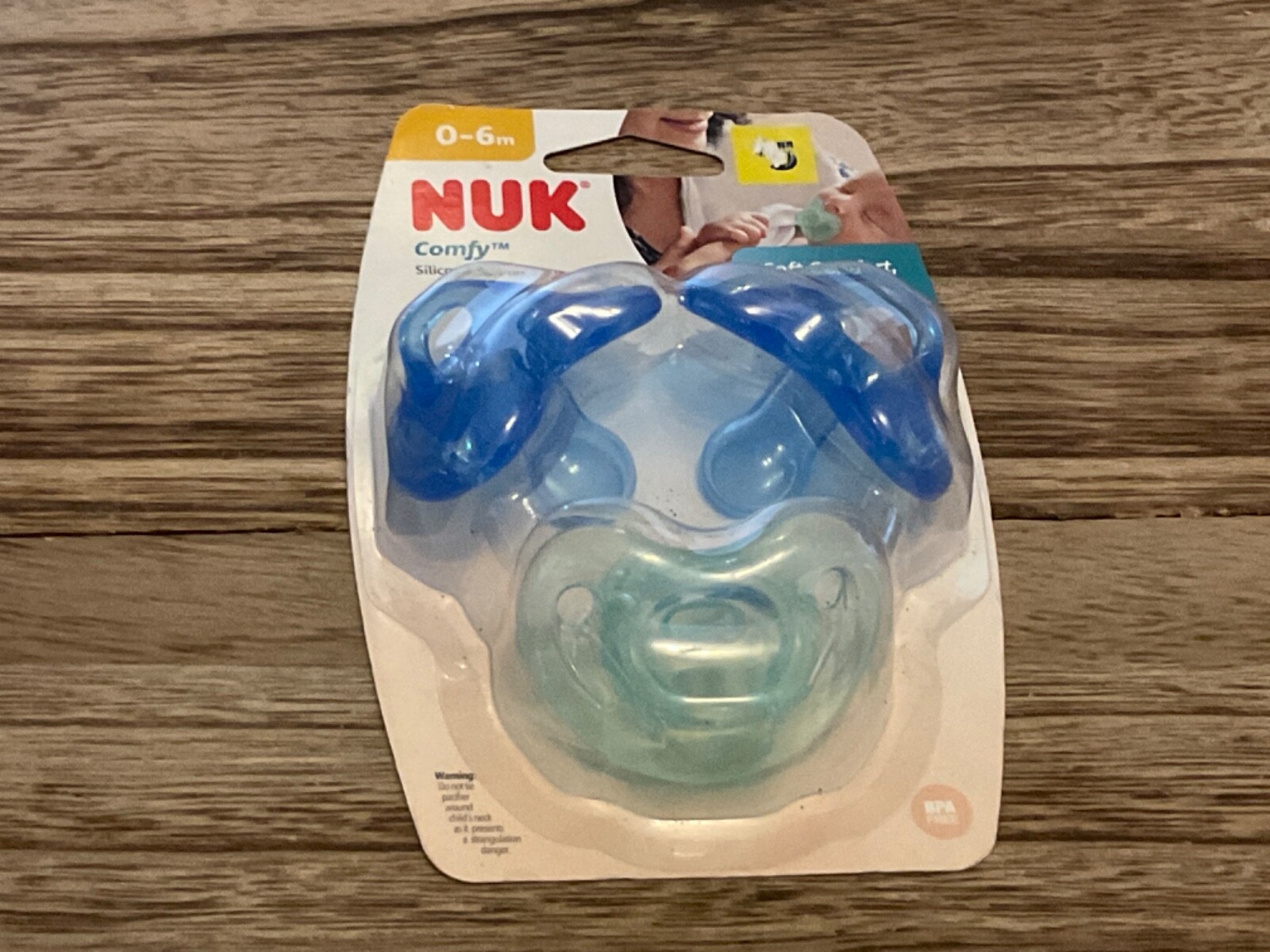 NUK Comfy 3 Pack Silicone Orthodontic Pacifiers 0-6M Blue Soothers