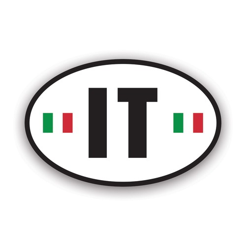 Italy Oval Sticker Decal - Weatherproof - italian flag country code ...