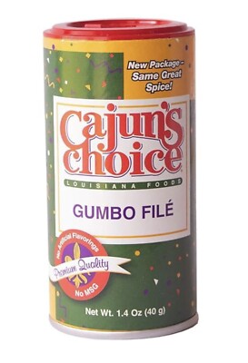 Gumbo Filé - 1.4 oz Canister w/Shaker Top - Cajun's Choice - Louisiana ...