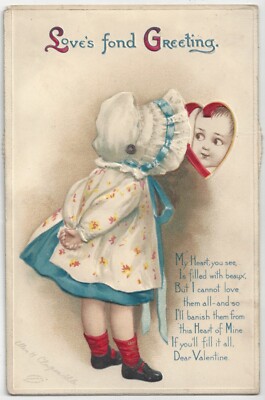 1910 Artist Signed Ellen Clapsaddle Mechanical Postcard - Valentine's ...