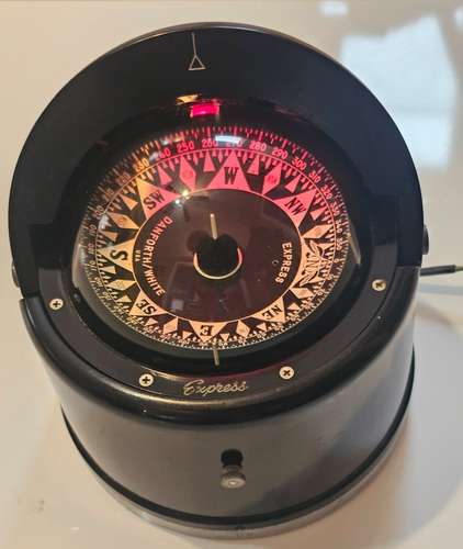 Vintage Ornate Danforth White Express Maritime Compass Lighted w ...