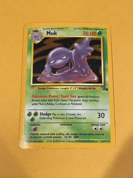 1999 Pokemon Fossil Unlimited Muk Holo Rare 13/62 Lightly Played LP | eBay