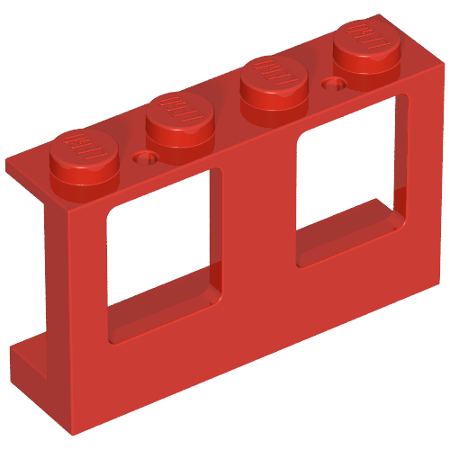 LEGO® Part 4863 - Window 1 x 4 x 2 Plane Single Top Hole Double Holes ...