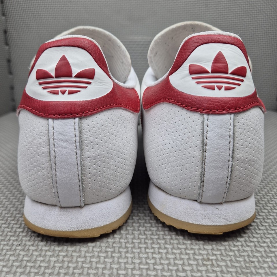 Adidas Samba Super Trainers Men's UK 10 Shoes White Red Leather Retro ...