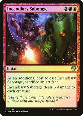MTG FOIL Incendiary Sabotage - Kaladesh #119 | eBay
