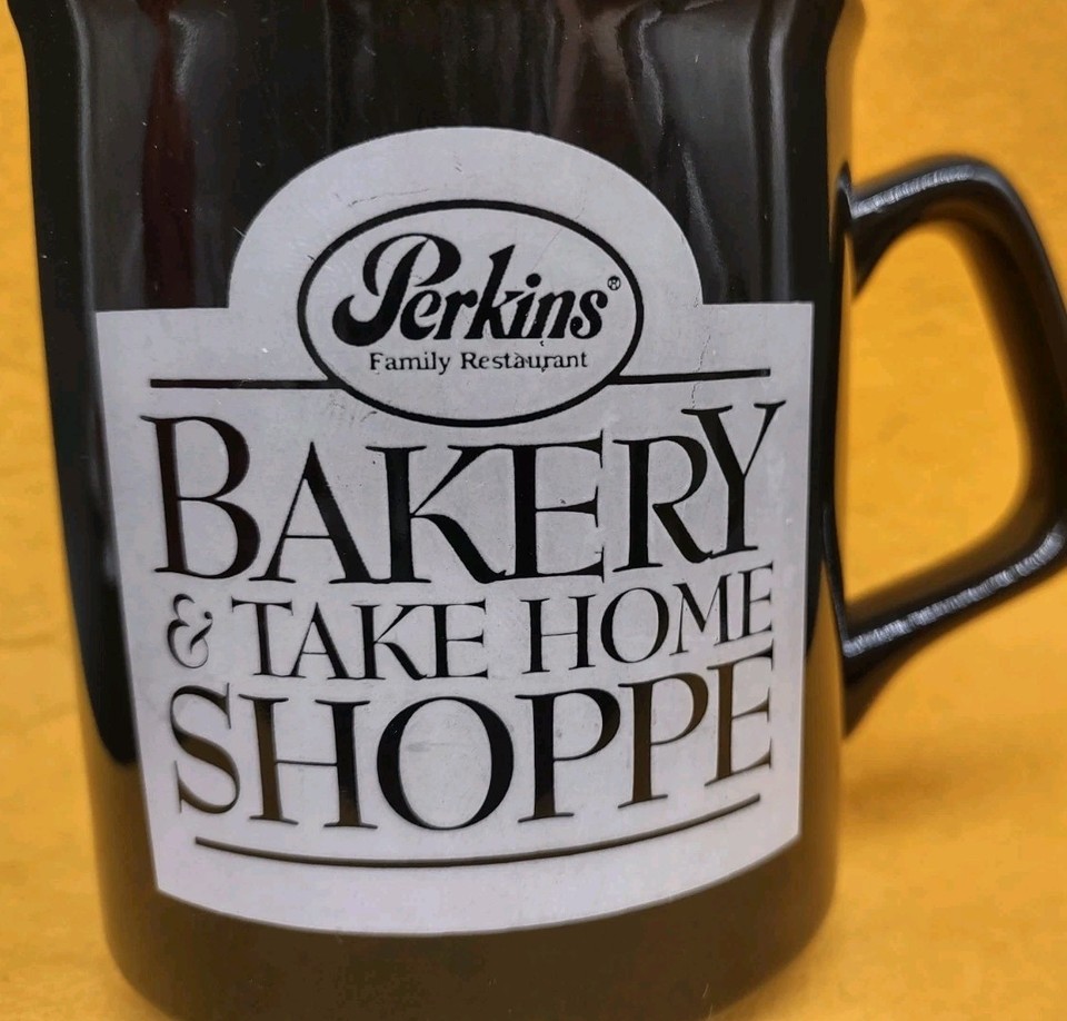 PERKINS Family Restaurant 3.5" Black Coffee Mug- Bakery & Take Home ...