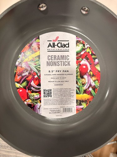 ALL-CLAD 8.5" Ceramic Non Stick Fry Pan / Skillet Pro Professional Gray ...