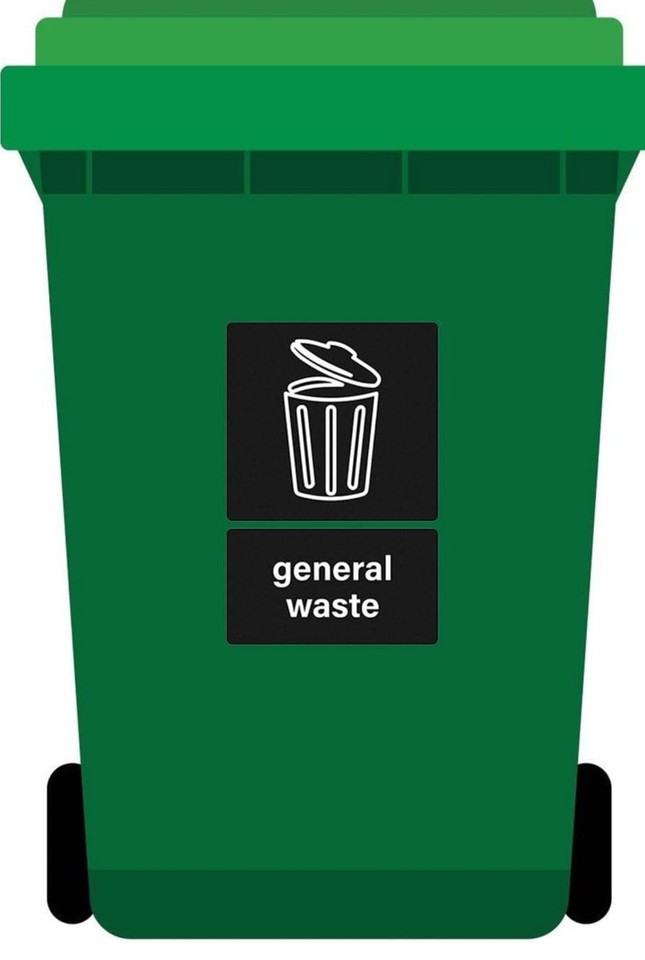 Recycling & General Waste 100x150mm Sign Waterproof Adhesive Label 10 ...