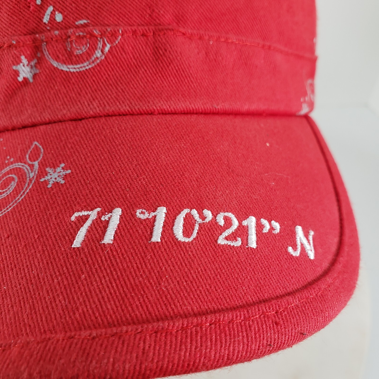 Nordkapp Hat Norway Cap Lattitude 71 10 21 Embroidered Red 58cm Cotton ...