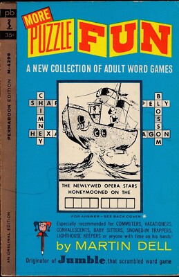 MORE PUZZLE FUN martin dell POCKET PERMA 1963 1st prt vintage PAPERBACK ...