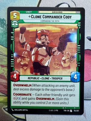 Clone Commander Cody Nonfoil Star Wars Unlimited TCG SWB68 | eBay
