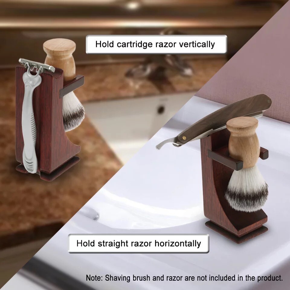 Mission Style Wood Shave Stand for Razor and Brush - Walnut Finish USA ...