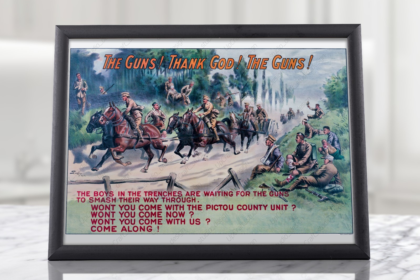 WW1 Canadian Propaganda - The Guns! Thank God! The Guns!, Recruiting ...