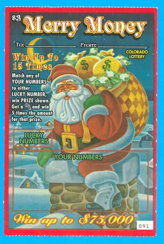 COLORADO Lottery scratch ticket expired MINT unscratched MERRY MONEY ...