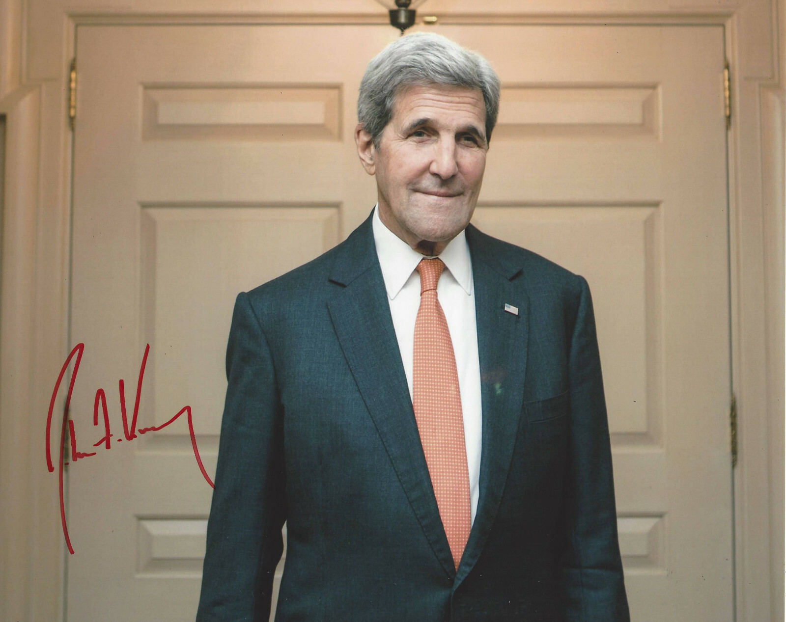 DEMOCRAT SENATOR JOHN KERRY SIGNED AUTHENTIC 8x10 PHOTO COA SECRETARY ...