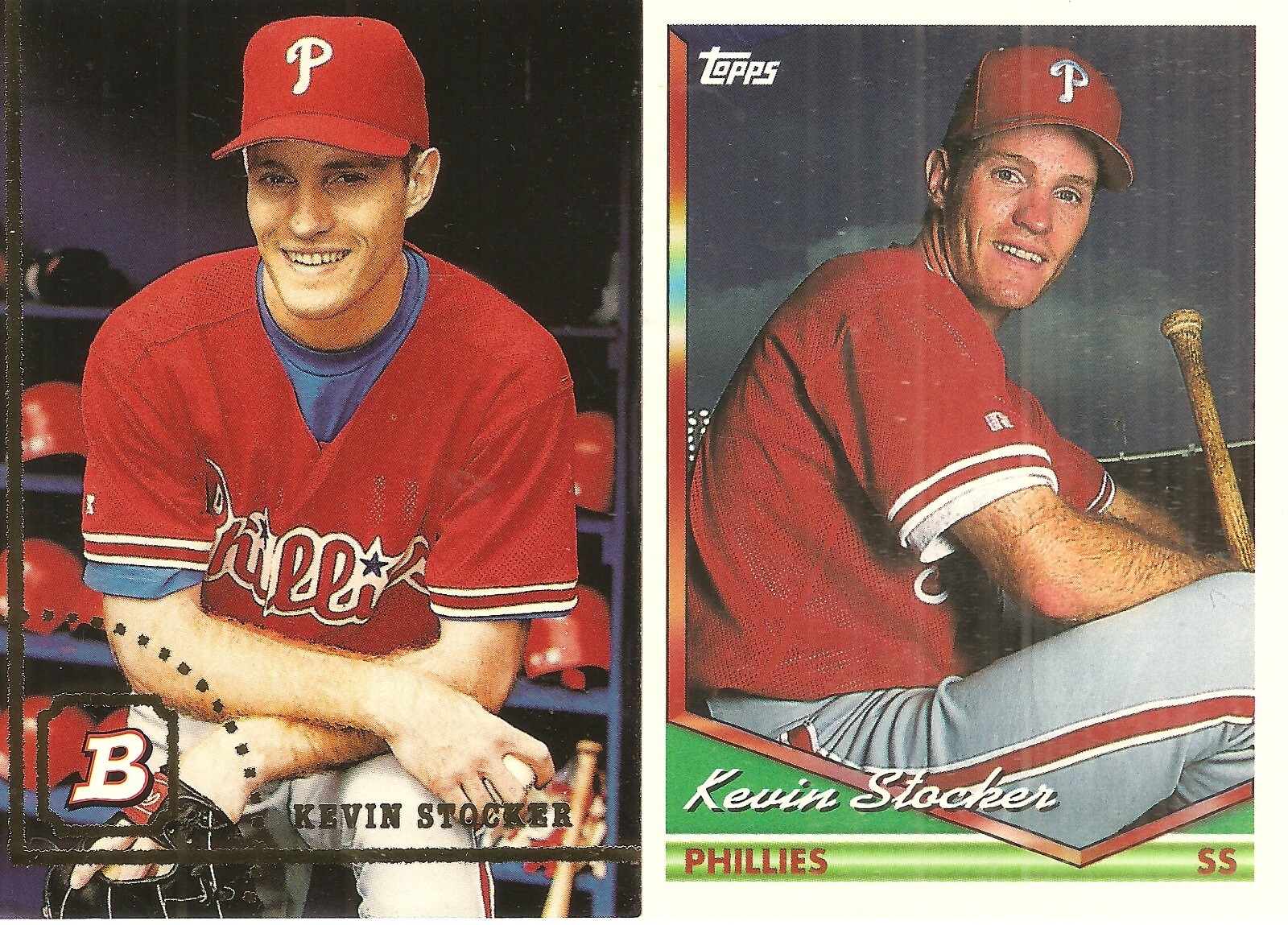 2 DIFFERENT CARD KEVIN STOCKER BASEBALL CARD LOT 564 | eBay