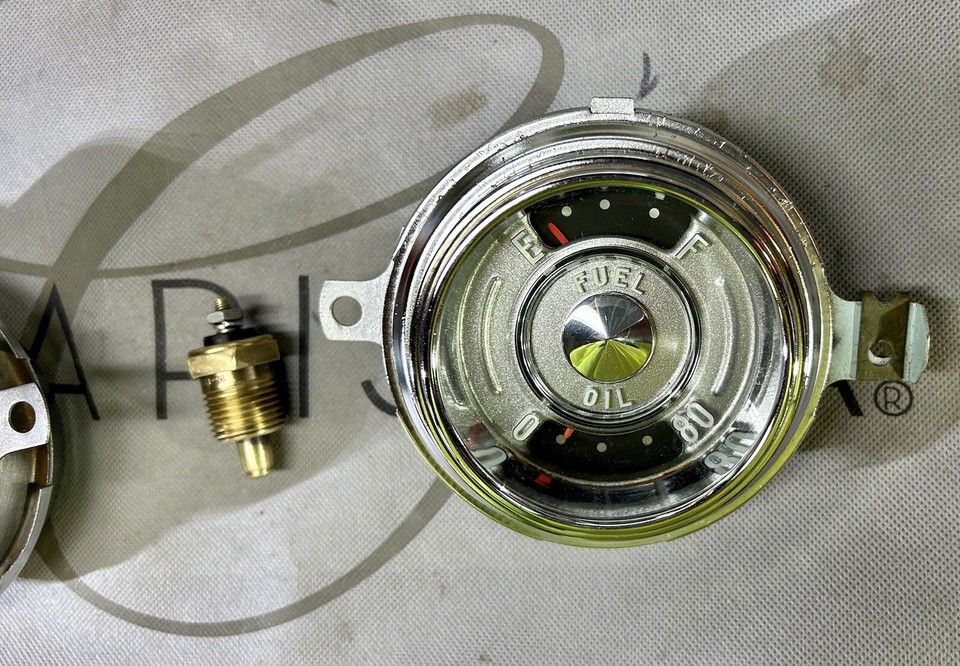 1955 - 1956 Pontiac Instrument Cluster Dash Gauges w/ Chrome Bezels ...