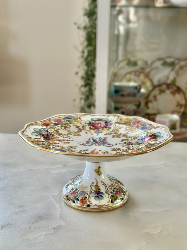 Carl Thieme Dresden Porcelain Marie Antoinette Reticulated Compote Bow ...