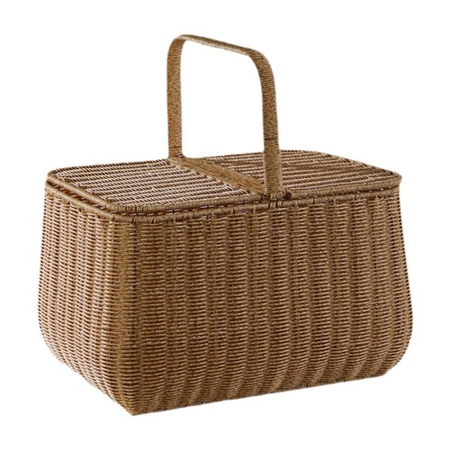 Picnic Basket with Lid and Handle for Fruits Vegetables Multifunctional ...
