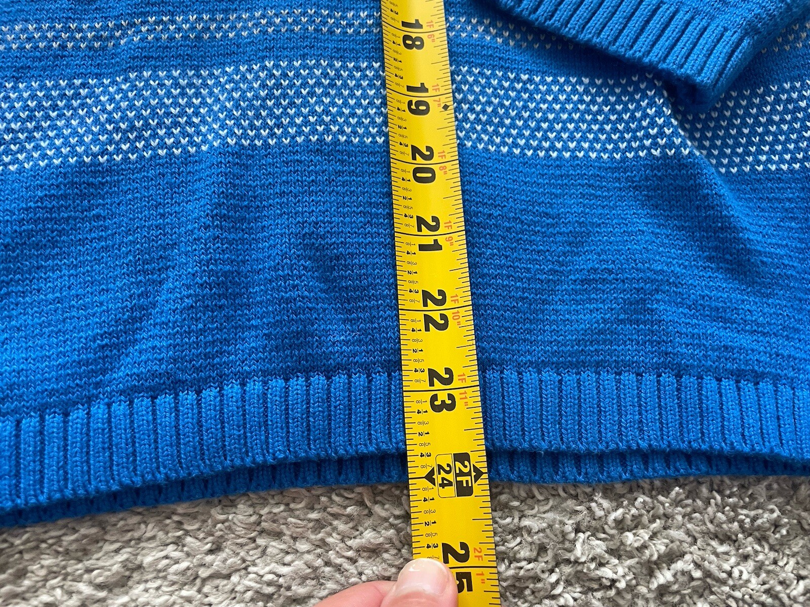 Karen Scott Blue Striped Turtleneck Sweater Women’s Size XL 100% Cotton ...