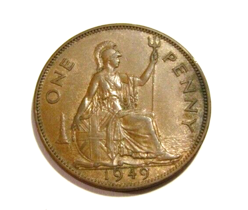 Great Britain 1949 1 Penny Bronze Coin | eBay