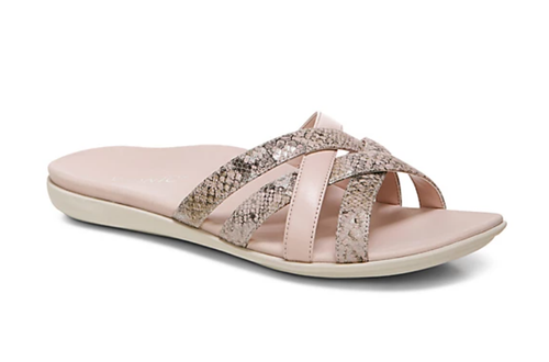 Vionic - Leather Strappy Slide Sandals - Dava - Rose - 8.5 M | eBay