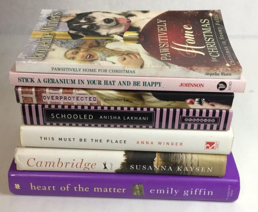 Lot of 7 Romance Life & Love Fiction Books Decor White Cream Pink ...