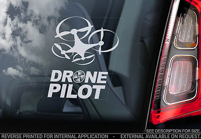 DRONE PILOT - Car Window Sticker - Drones Sign Quadcopter Vinyl Decal ...