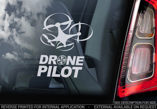 DRONE PILOT - Car Window Sticker - Drones Sign Quadcopter Vinyl Decal ...