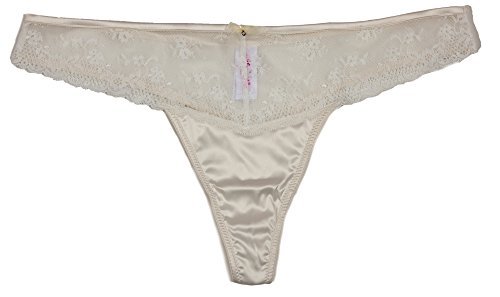 Panache Women's Nadia Satin Lace Band Thong 6239 - Ivory, 16 / XL | eBay