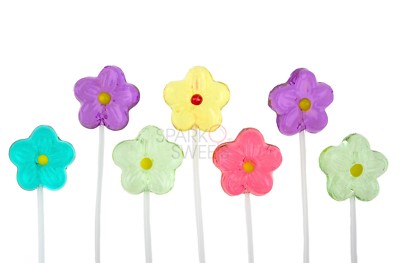 100 Ct Pink! Twinkle Pops Daisy Lollipops Long-Stem Lollipops Fruity ...