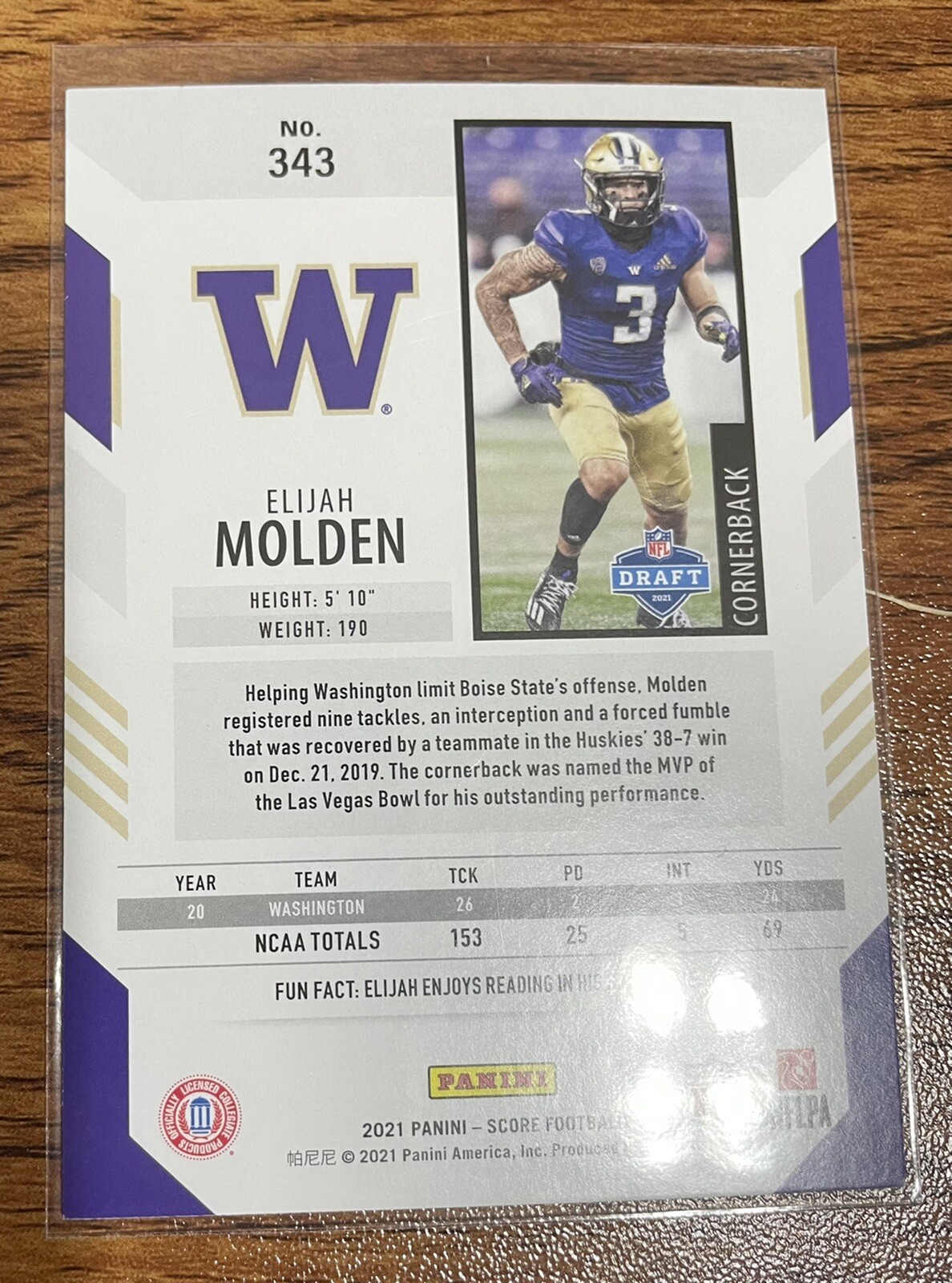 ELIJAH MOLDEN 2021 Panini Score Rookie Card #343 TENNESSEE TITANS | eBay