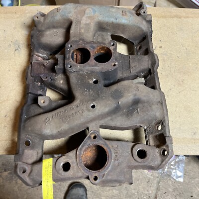 1968 Pontiac Lemans Firebird 2 Barrel Cast Iron Intake 9790418 J257 | eBay