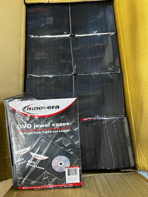 Case 100 Innovera Black DVD Jewel Cases Each Case Holds 1 DVD/Booklet ...